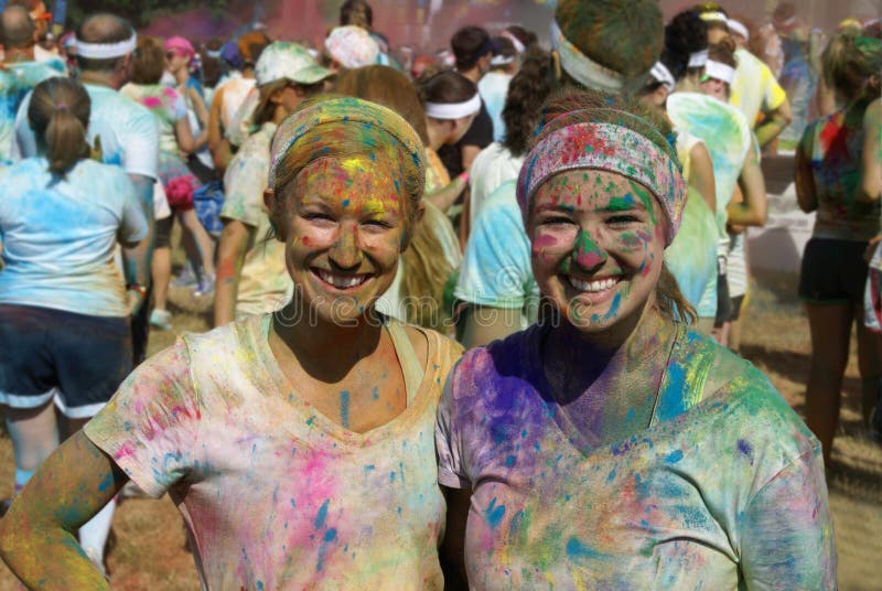 Color Run Women after Race stock image. Image of jogging - 91429983