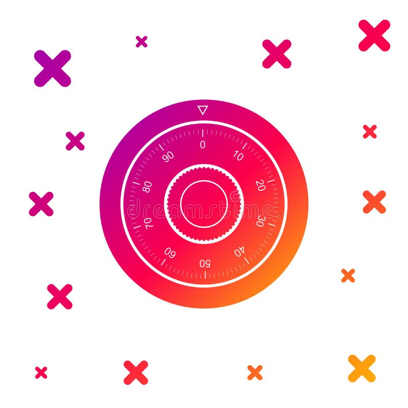 Color Safe Combination Lock Wheel Icon Isolated on White Background ...