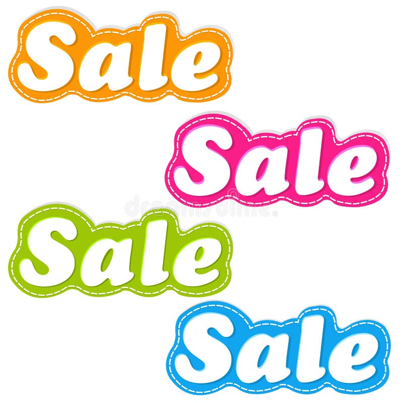 Color Sale Stickers Set stock vector. Illustration of gift - 25216947