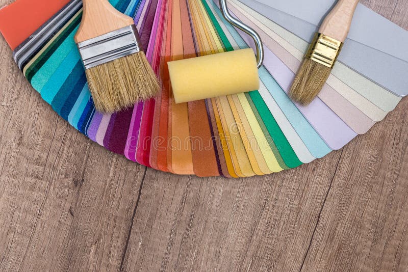 Color Sample Boards for Design on Wooden Desk Stock Image - Image of ...