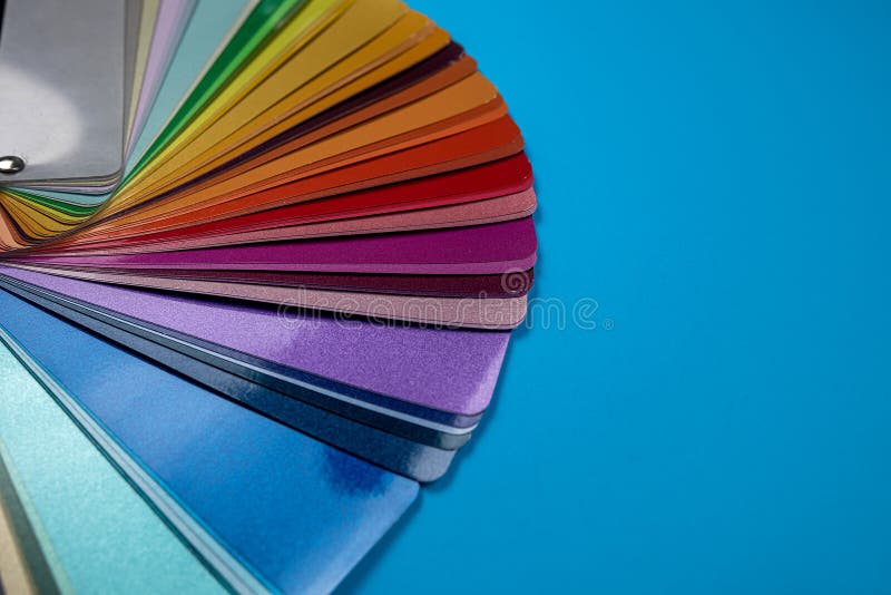 Catalog in Bright Color Palette Close-up on Desk Stock Image - Image of ...