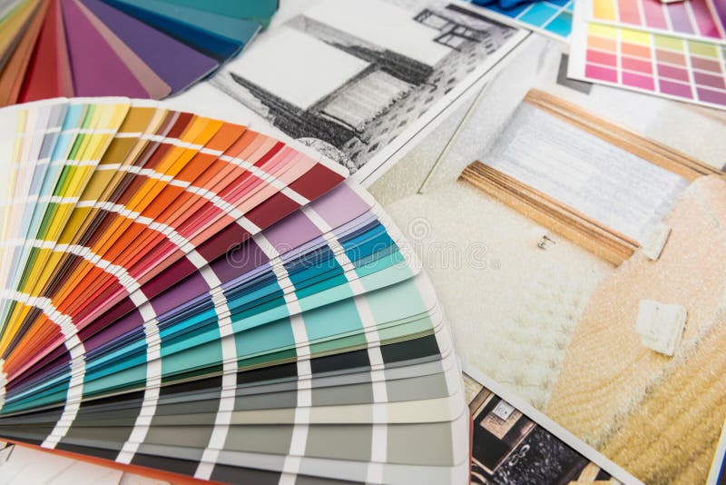 Color Samples and Blueprint As Architecture, Interior Design and ...