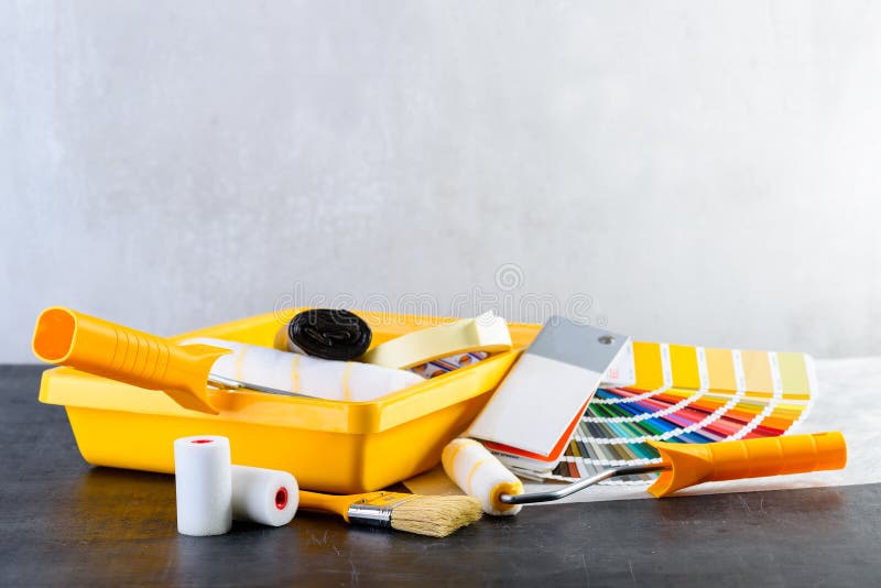 Color Samples Catalog, Brush, Paint Tray and Paint Rollers, Diff Stock ...