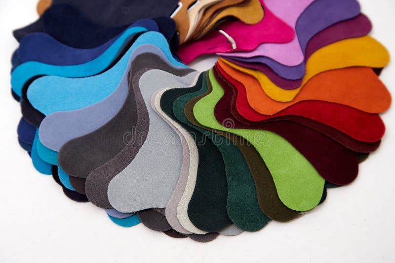 Color Samples of Different Leather on White Background Stock Image ...