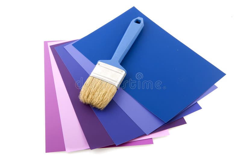 Color Samples with Paint Brush Stock Photo - Image of choice, indoor ...