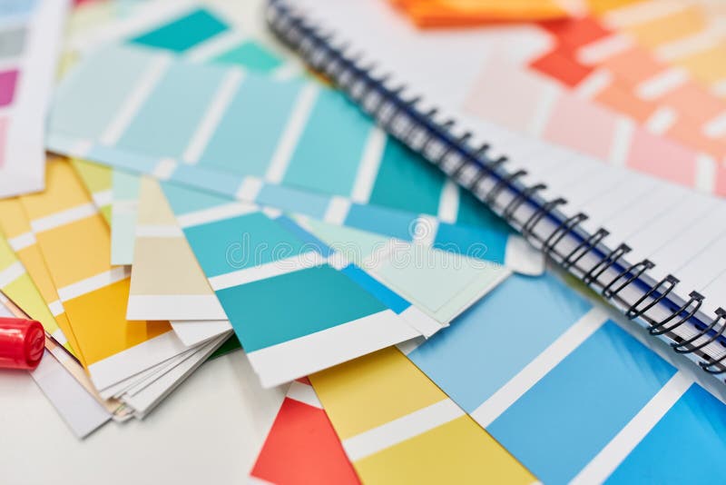 Color Samples and Color Palette As Materials Stock Image - Image of ...