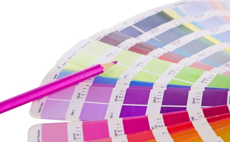 Color Samples and Pink Pensil Stock Photo - Image of sample, design ...