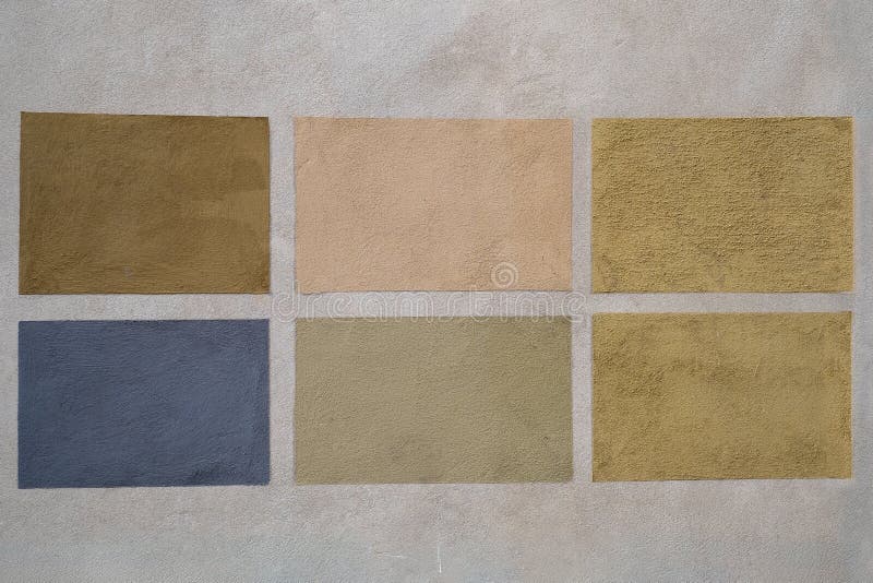 Color Samples for Tests on Gray Plaster on a Wall of a Historic ...