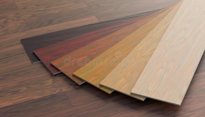 Color Samples of Wooden Laminate Floor. 3D Rendered Illustration. Stock ...