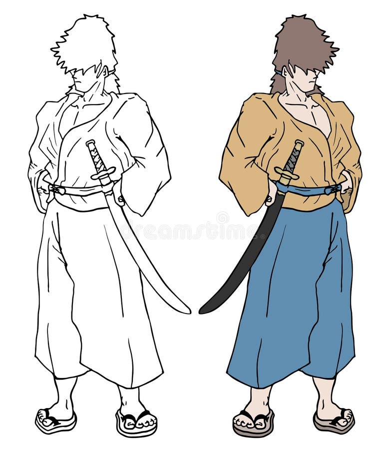 Samurai Attack Hand Drawing Stock Illustrations – 235 Samurai Attack ...