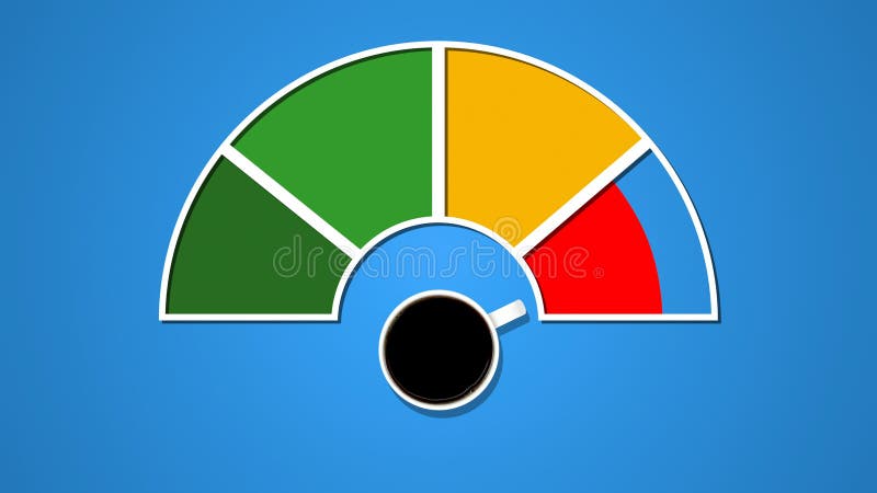 Color Scale of Fuel Indicator, Showing Fuel Level with Cup Black Coffee ...