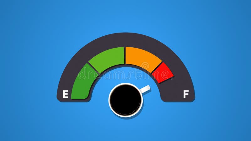 Color Scale of Fuel Indicator, Showing Fuel Level with Cup Black Coffee ...