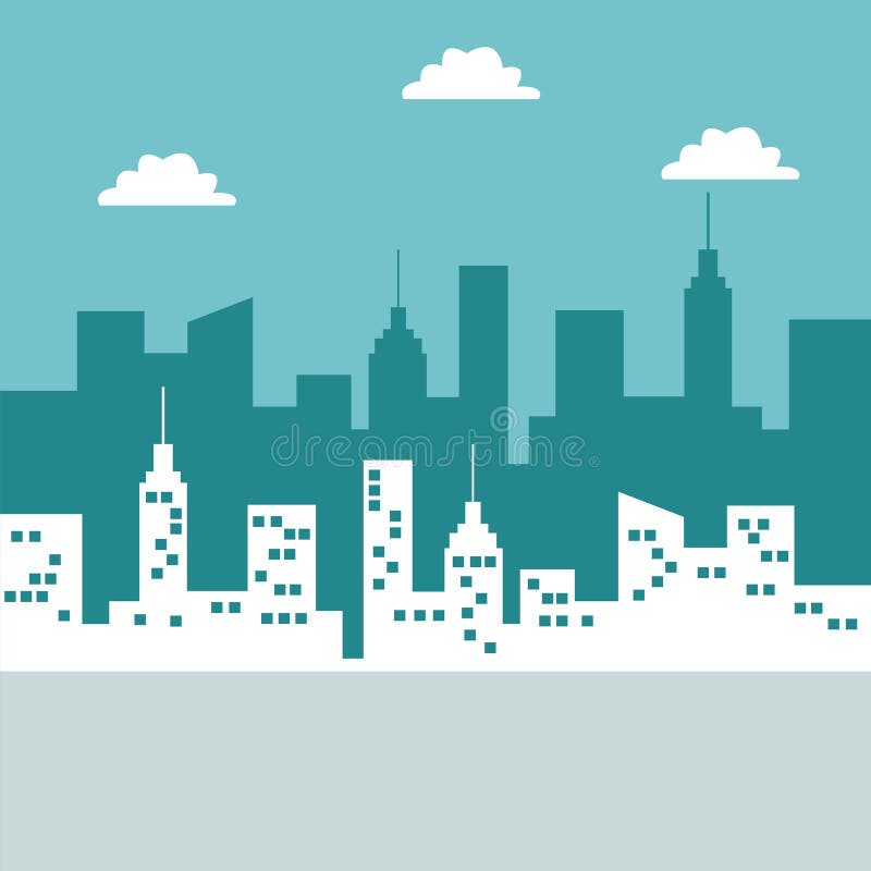 Color Scene City Landscape Background in Silhouette Stock Vector ...