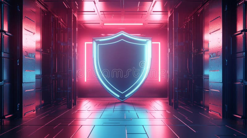 Color Scheme Red Blue Shield-shaped Security Symbol Stock Photo - Image ...