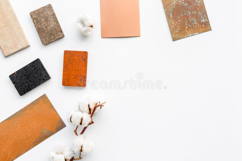 Color Scheme with Samples of Material - Kitchen Countertops and Wooden ...