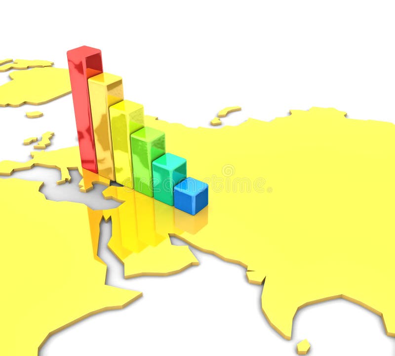 Color Scheme on the World Map Stock Illustration - Illustration of ...
