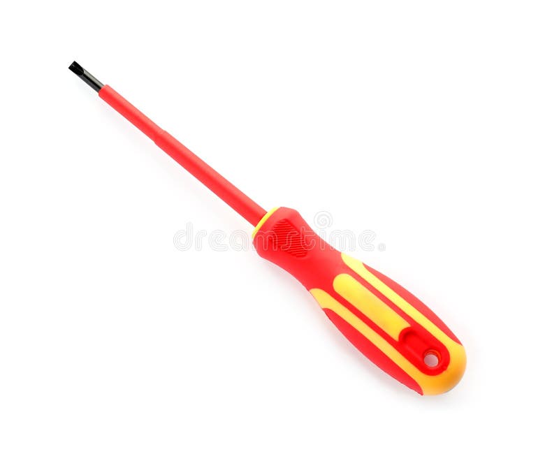 Color Screwdriver on White Background, Top View. Stock Photo - Image of ...