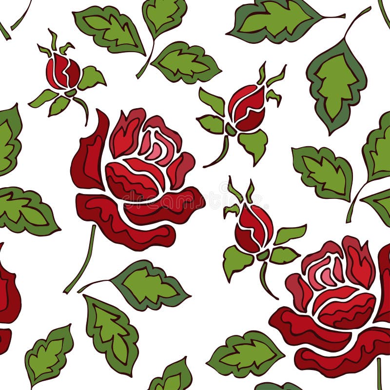Red Rose Seamless Lace Pattern with Rose on Transparent Background ...