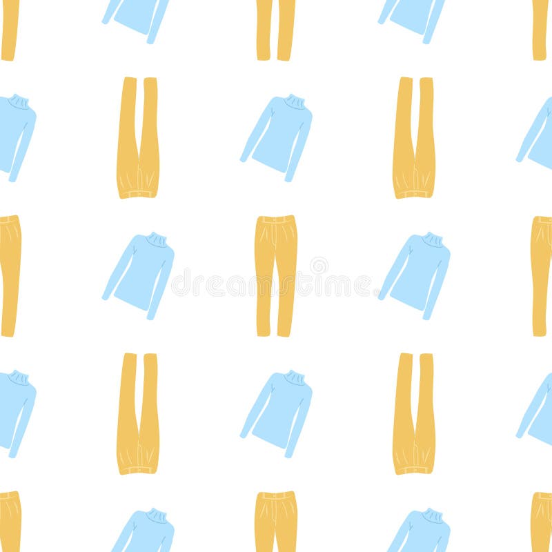 Color Seamless Pattern with Spring Fashion Clothe. Stock Vector ...