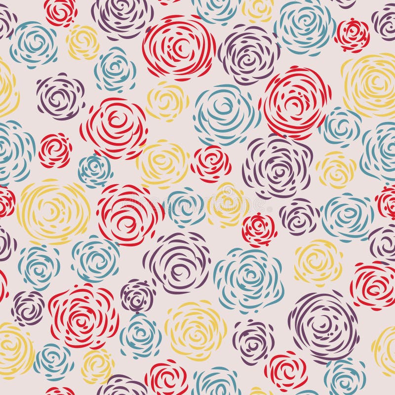 Color Seamless Roses Background. Vector Illustration Stock Vector ...