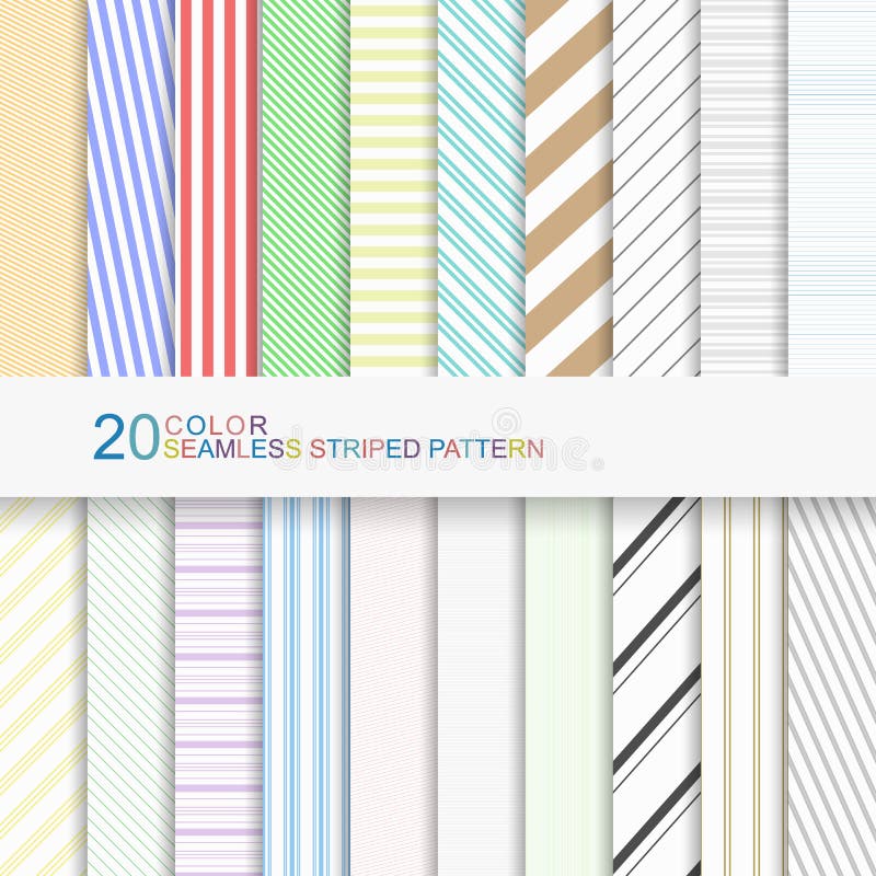 Set of Color Striped Patterns, Seamless Vector Backgrounds for Your ...