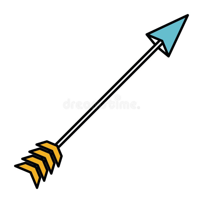 Color Sections Silhouette of Hunting Arrow Stock Vector - Illustration ...