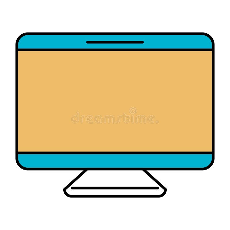 Color Sections Silhouette of Screen Monitor Stock Vector - Illustration ...