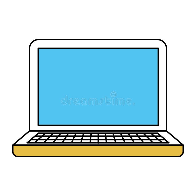 Color Sectors Silhouette of Laptop Computer Stock Vector - Illustration ...