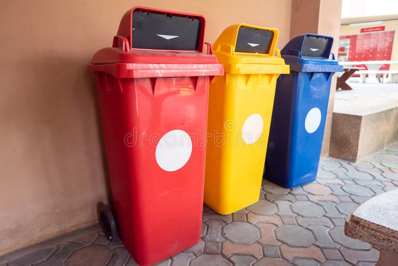 Color-segregated Bins for Proper Waste Separation Stock Image - Image ...