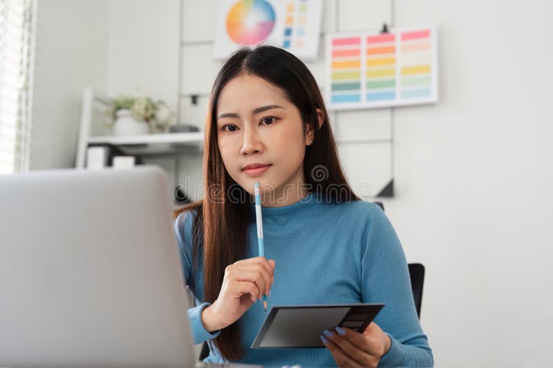 Color Selection and Design Process. a Designer Contemplating Color ...