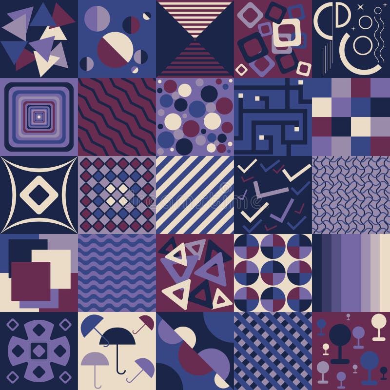 A Set of Vector Images Consisting of Geometric Shapes and Their ...
