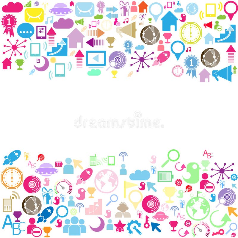 Color Set of network icons stock vector. Illustration of configuration ...