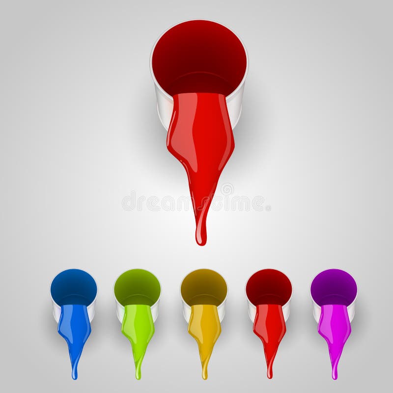 Color set of paint can. stock vector. Illustration of paints - 49455872