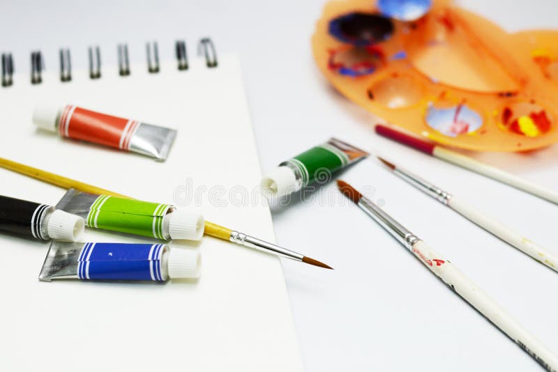 Color set and painting stock image. Image of color, brush - 62838119