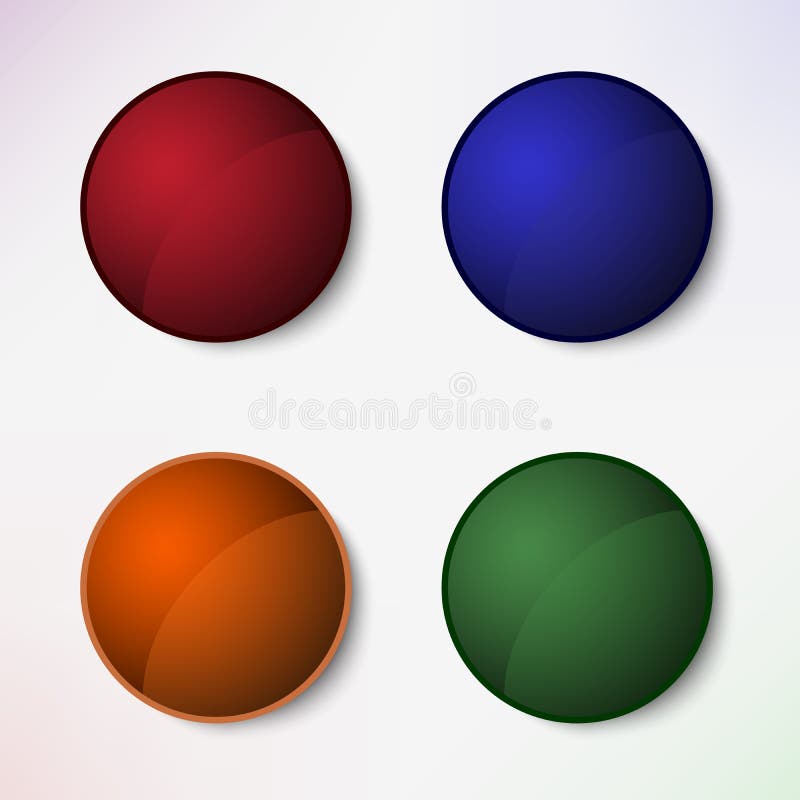 Color Set of Round Blank Buttons Stock Vector - Illustration of layout ...