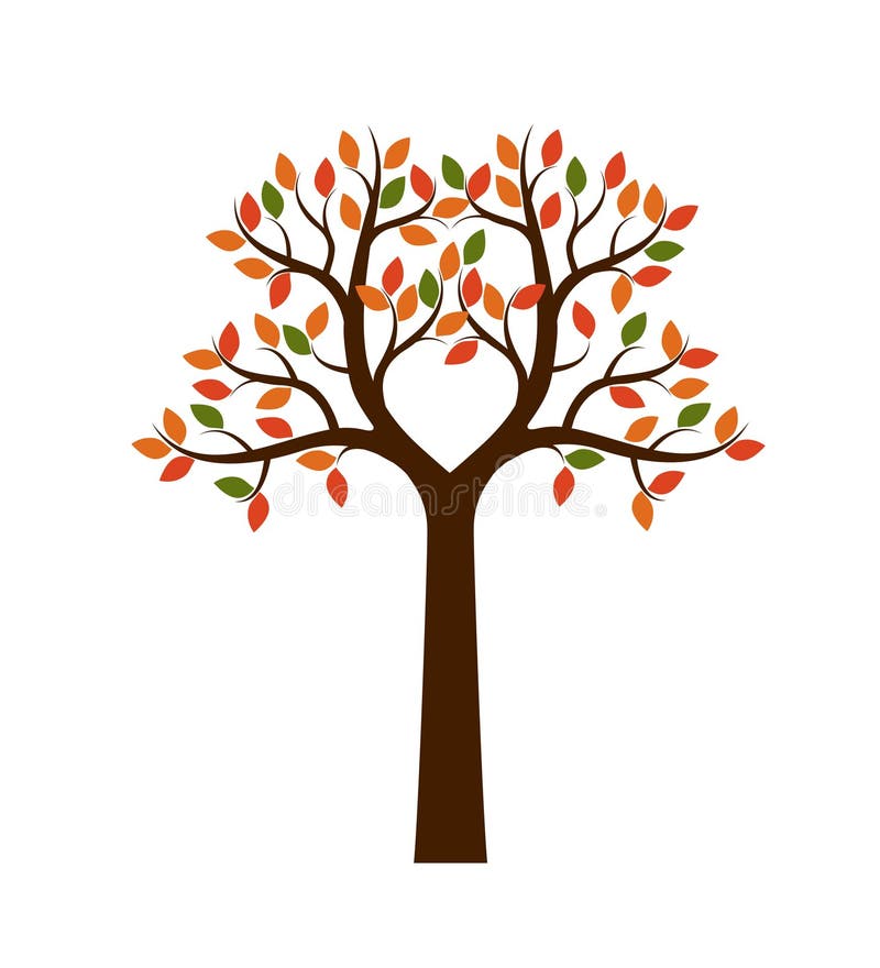 Shape of Autumn Tree. Vector Illustration. Stock Vector - Illustration ...