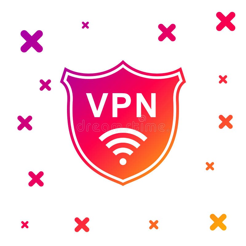 Shield with VPN and WiFi Wireless Internet Network Symbol Icon Isolated ...