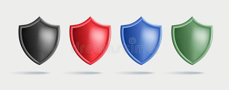 Color Shields Icons Collection. 3d Vector Isolated Empty Shield Label ... Color Shields Icons Collection. 3d Vector Isolated Empty Shield Label ...