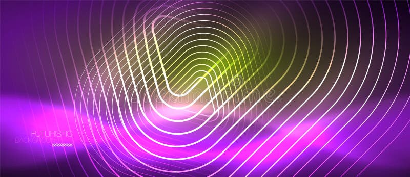 Color Shiny Neon Lights Background with Abstract Lines Stock Vector ...