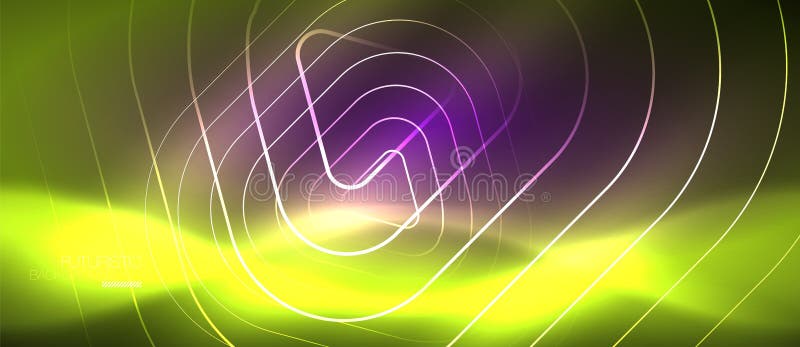 Color Shiny Neon Lights Background with Abstract Lines Stock Vector ...