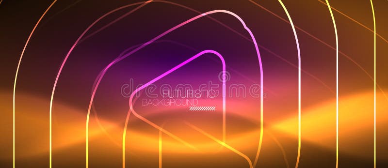 Color Shiny Neon Lights Background with Abstract Lines Stock Vector ...