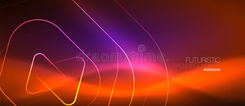 Color Shiny Neon Lights Background with Abstract Lines Stock Vector ...