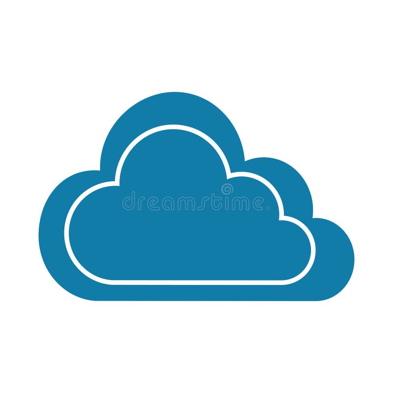 Color Silhouette with Cloud Contour and White Background Stock Vector ...