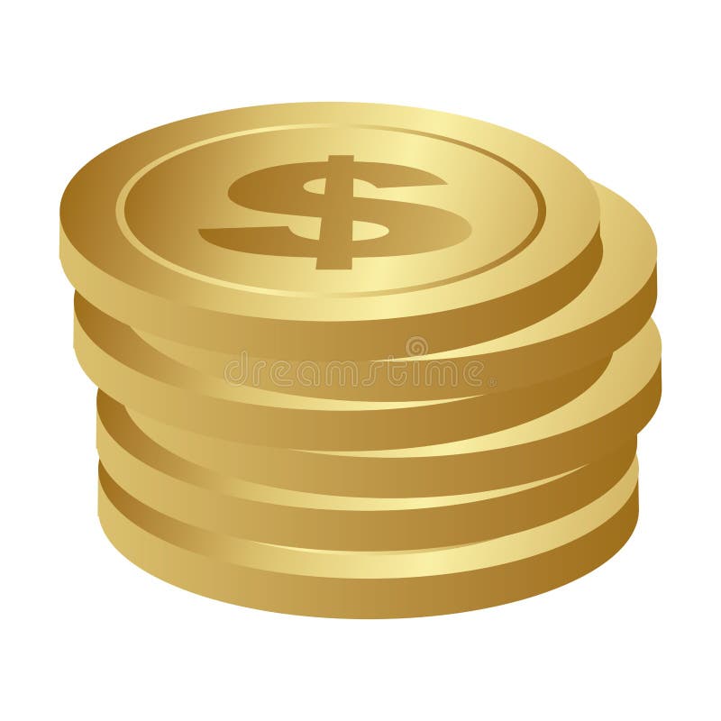 Color Silhouette with Coins Row Stock Illustration - Illustration of ...