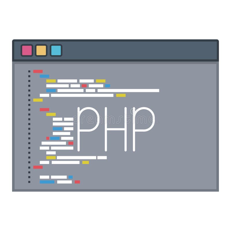 Color Silhouette Of Programming Window With Script Code Php Stock Vector Illustration Of Data