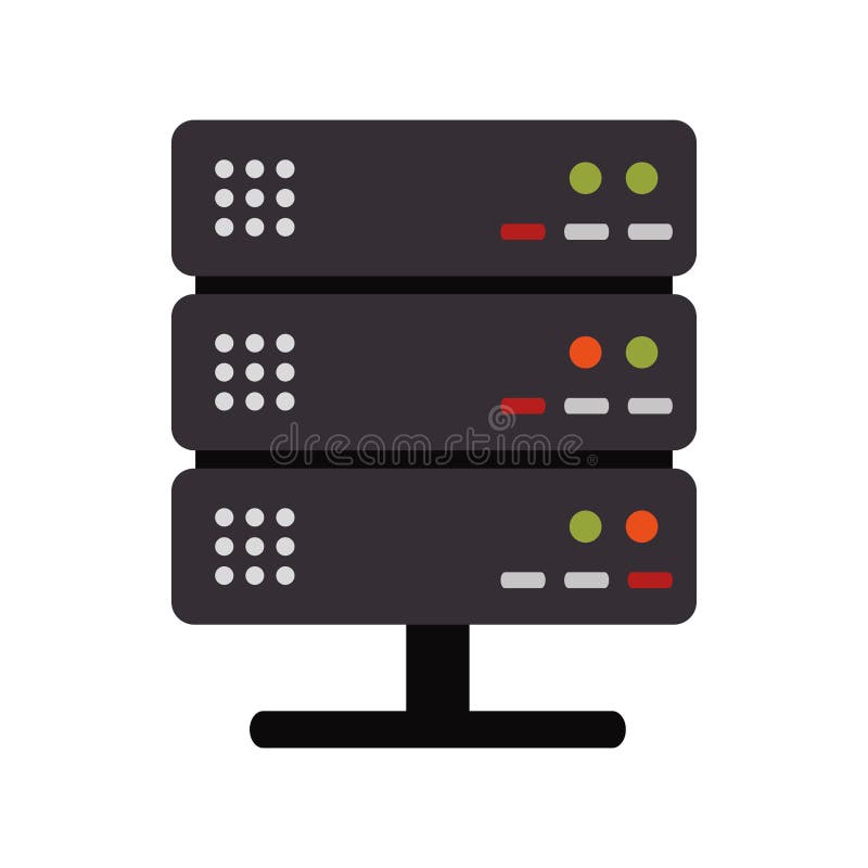 Color Silhouette with Server Rack Stock Vector - Illustration of ...