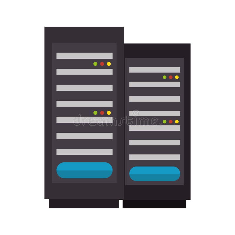 Color Silhouette with Tower Server Stock Vector - Illustration of ...