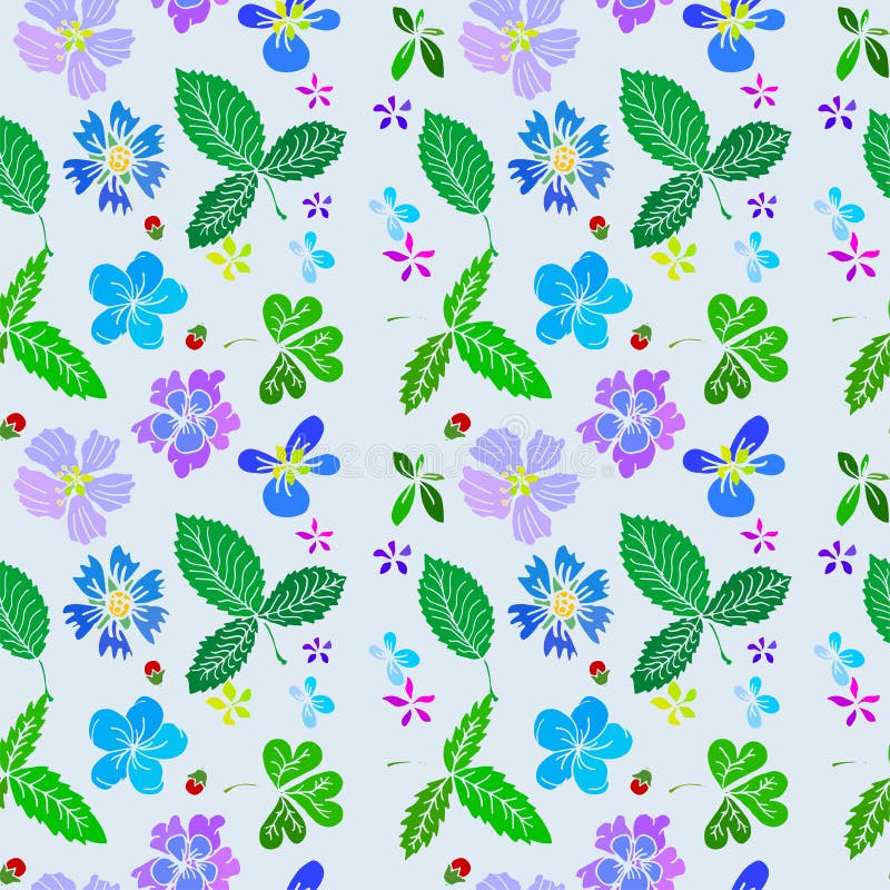 Color Simple Botanical Abstract Seamless Pattern Background Stock ...
