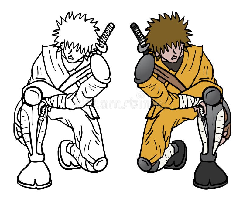 Ninja sitting stock vector. Illustration of challenger - 36964025