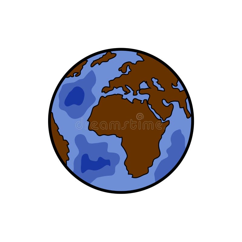 Color Sketch Earth stock vector. Illustration of cartography - 96961264